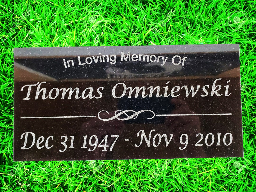 Loved One Custom Laser Engraved Granite Headstone: Cemetery Memorial ...