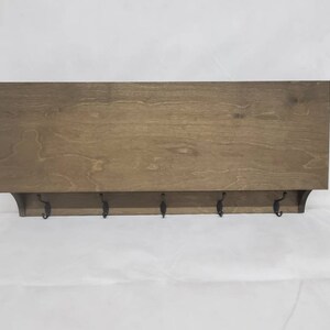 5 Hook Coat Rack With Hidden Gun Concealment Storage in Dark Walnut ...