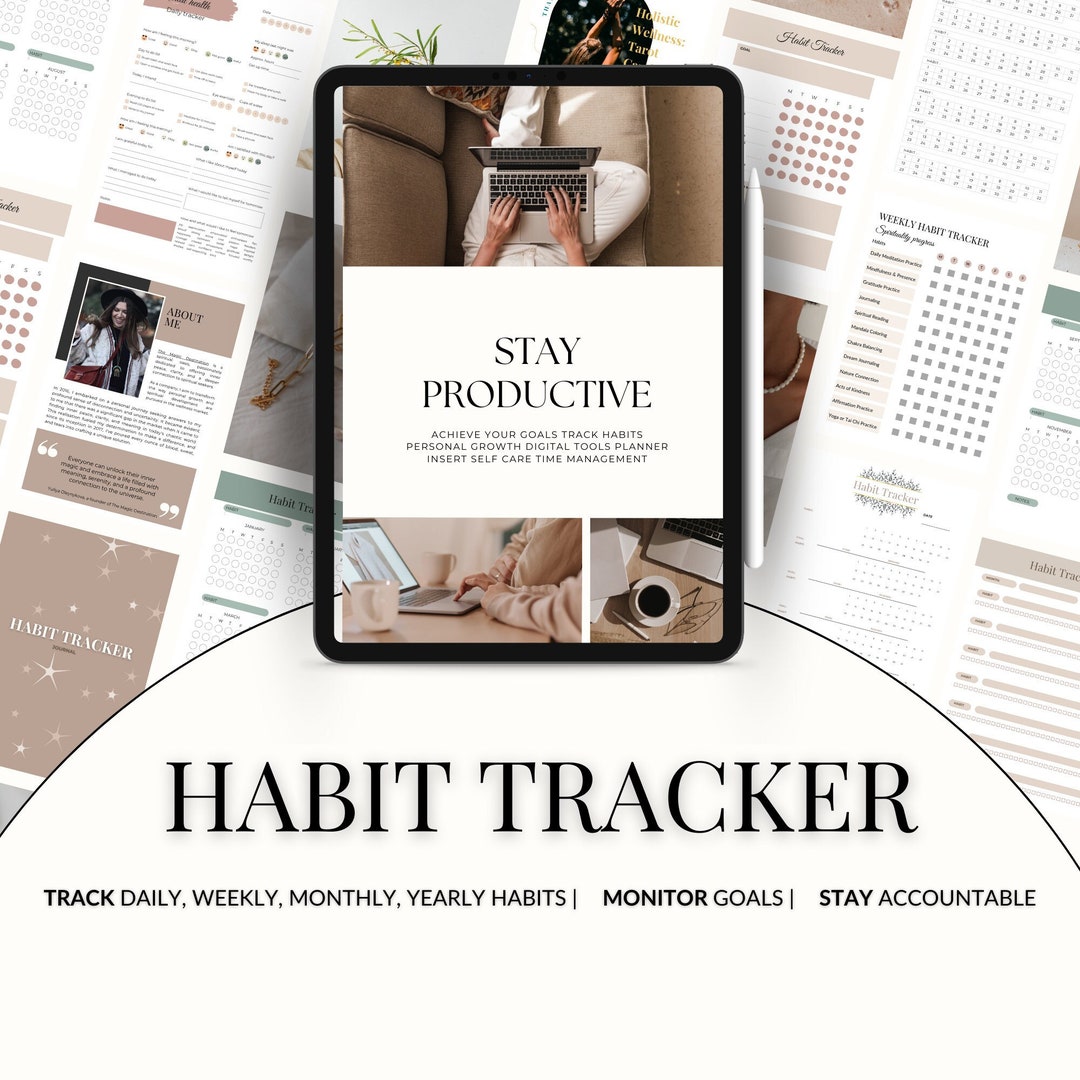 Habit Tracker Time Management Printable Goal Tracker Daily Routine ...
