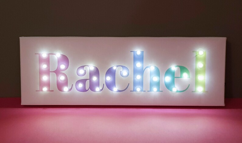 Custom lighted name sign Pastel rainbow lettering Gift for | Etsy Custom lighted name sign Pastel rainbow lettering Gift for | Etsy