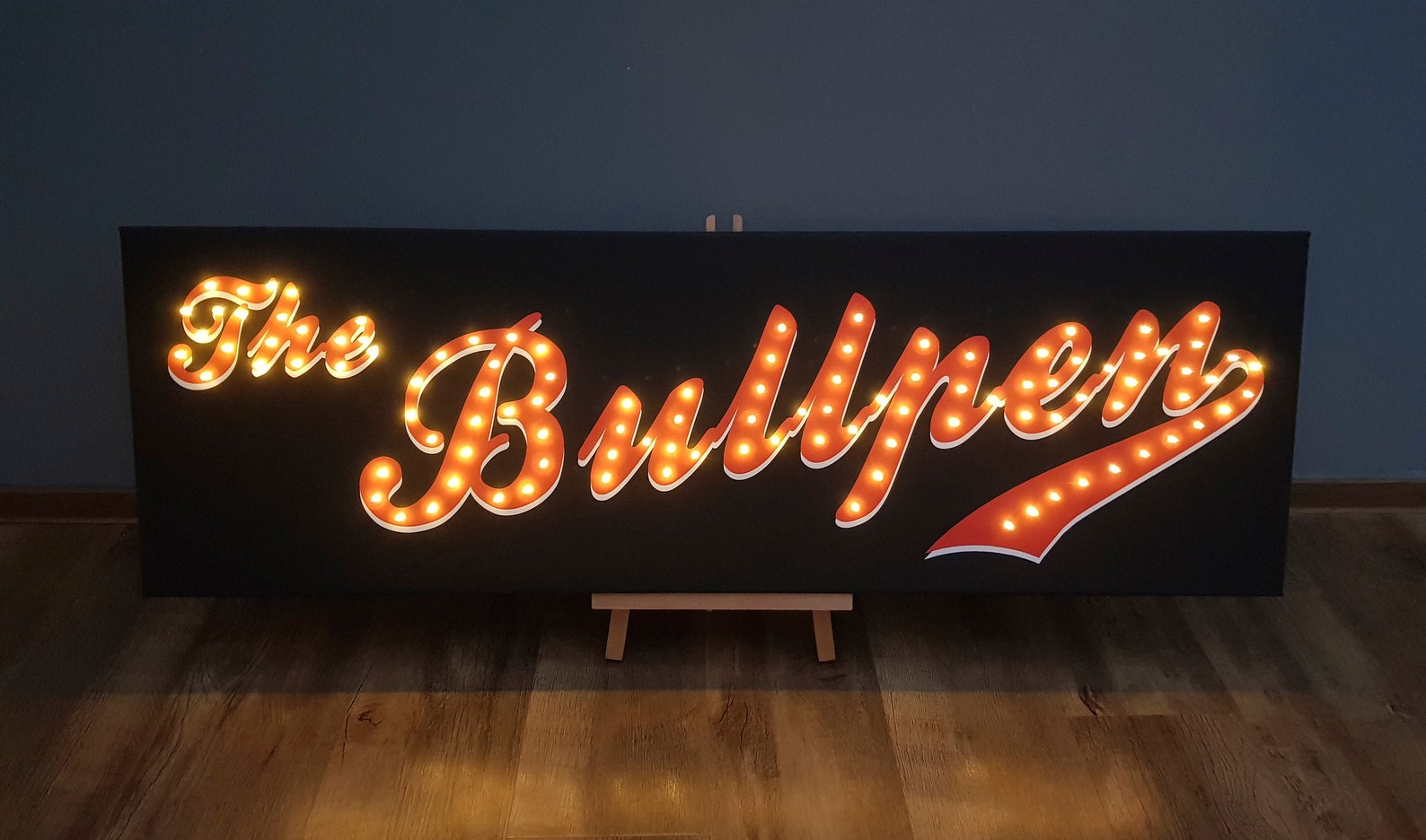 The Bullpen sign Baseball decor Personalized light up | Etsy