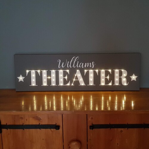 Personalized Theater Room Sign Theater Decor With Last Name | Etsy