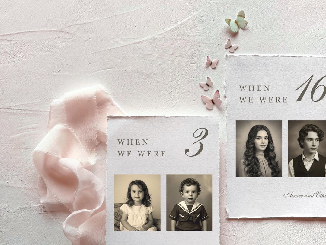 Wedding Table Number Cards, When We Were Table Numbers, Wedding Photo ...