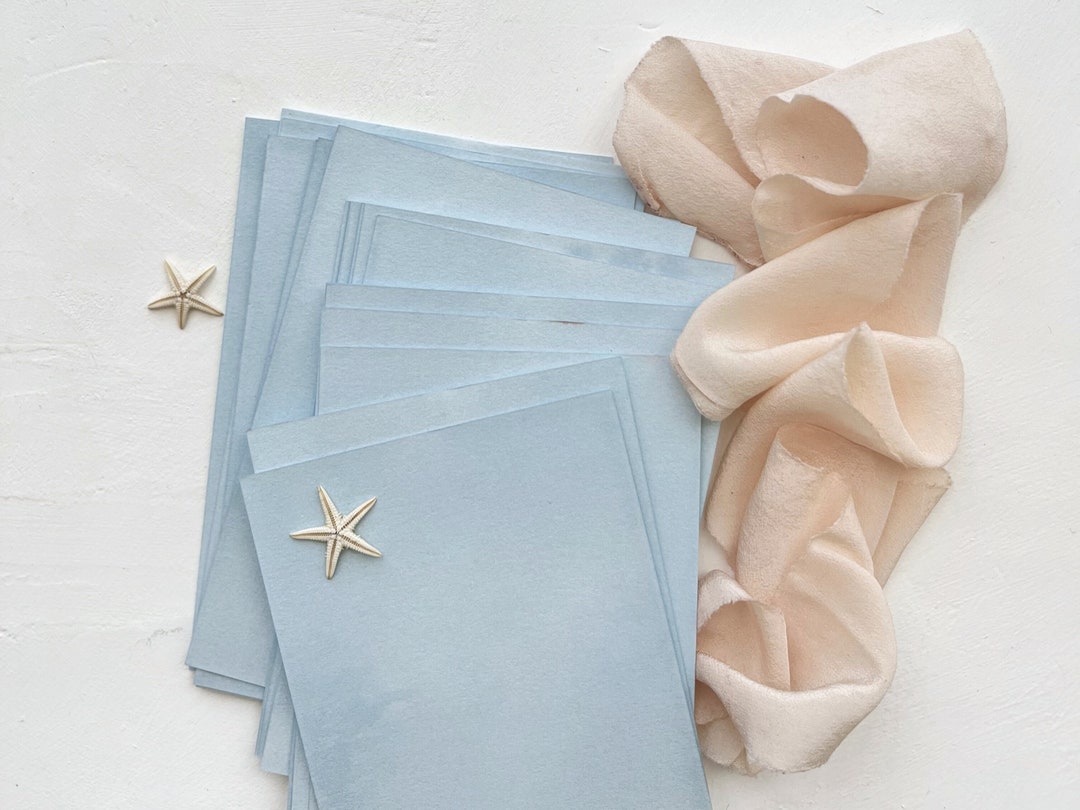 Decorative Paper, Note Cards, Blank Blue Paper, Dusty Blue Wedding ...