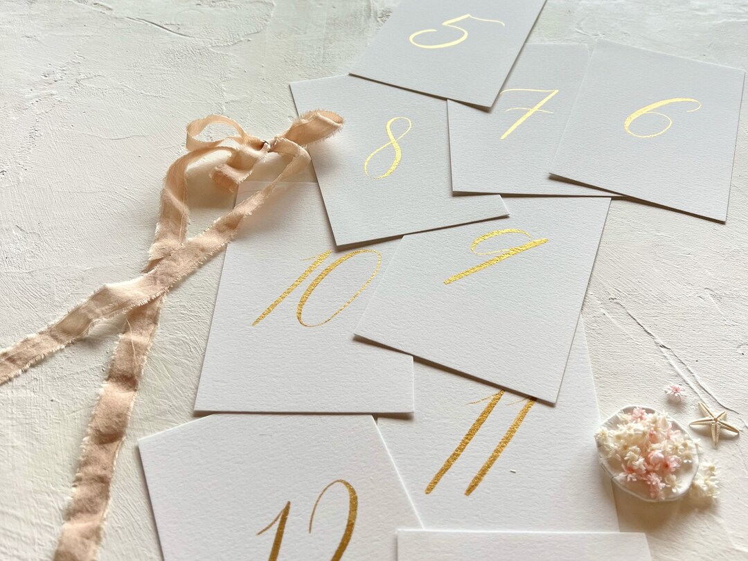 Table Numbers Gold, Gold Table Numbers, Wedding Table Numbers Gold ...