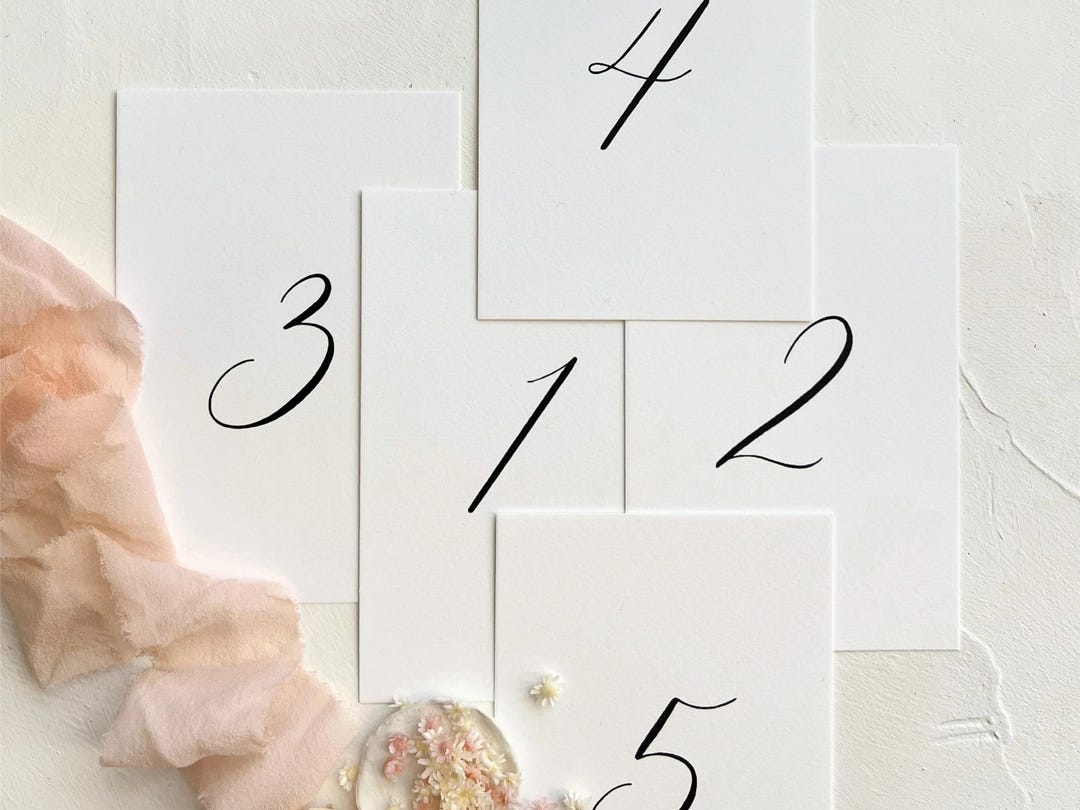 Digital Wedding Table Numbers, Modern Table Numbers, Minimalistic Table ...