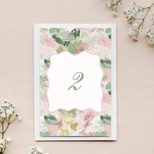 Floral Wedding Table Numbers, Watercolor Table Numbers, Digital Table ...