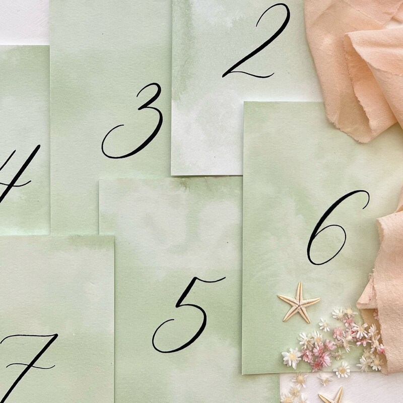 Green Table Number - Etsy