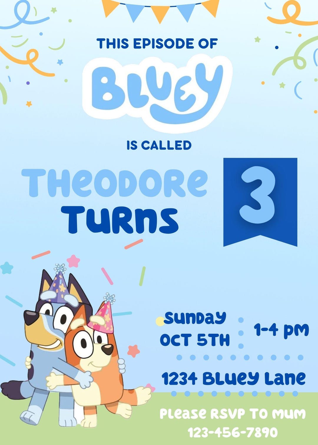 Bluey Birthday Invitation | Birthday Invitation | Bluey Invitation ...