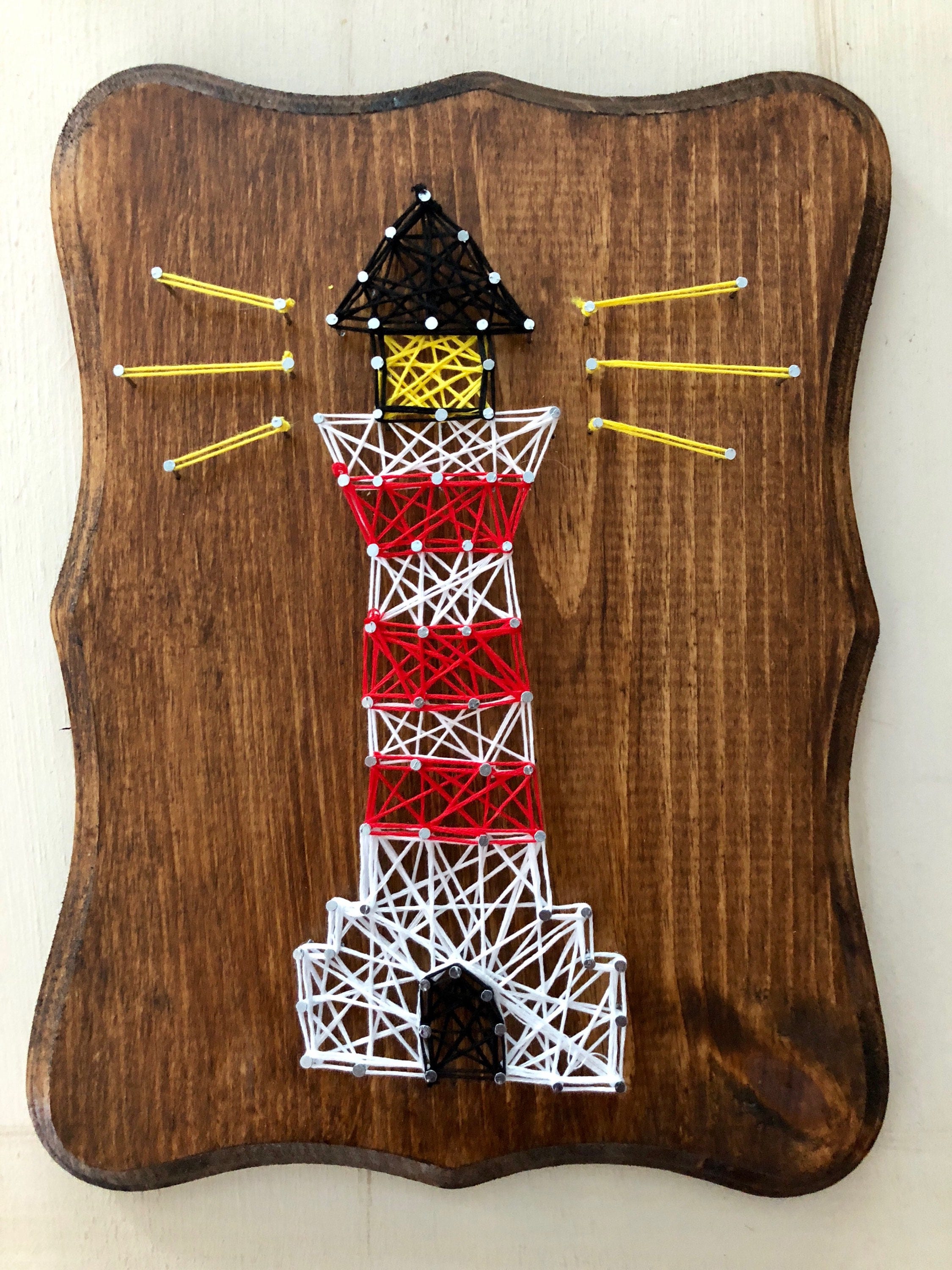 Lighthouse String Art: Handmade Nautical Wall Decor - Etsy