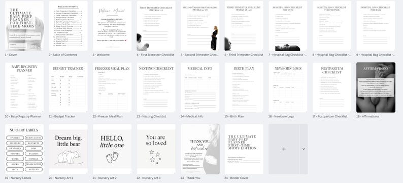 Ultimate Baby Prep Planner | Printable Pregnancy Checklist + Editable ...