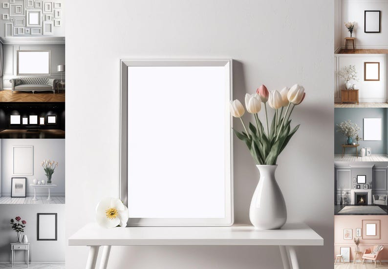 Interior Mockup Bundle PSD | Wall Art Mockup | Frame Mockup Pack ...