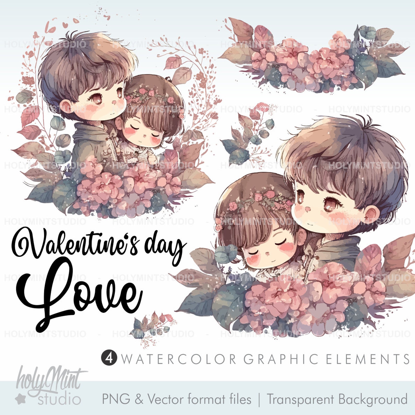 Valentine's Day Clipart Love Clipart Valentines Vector - Etsy