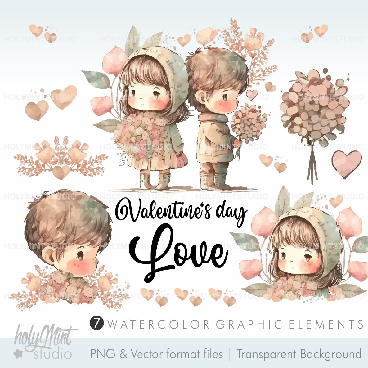 Valentine's Day Clipart Valentines Clipart COMMERCIAL - Etsy