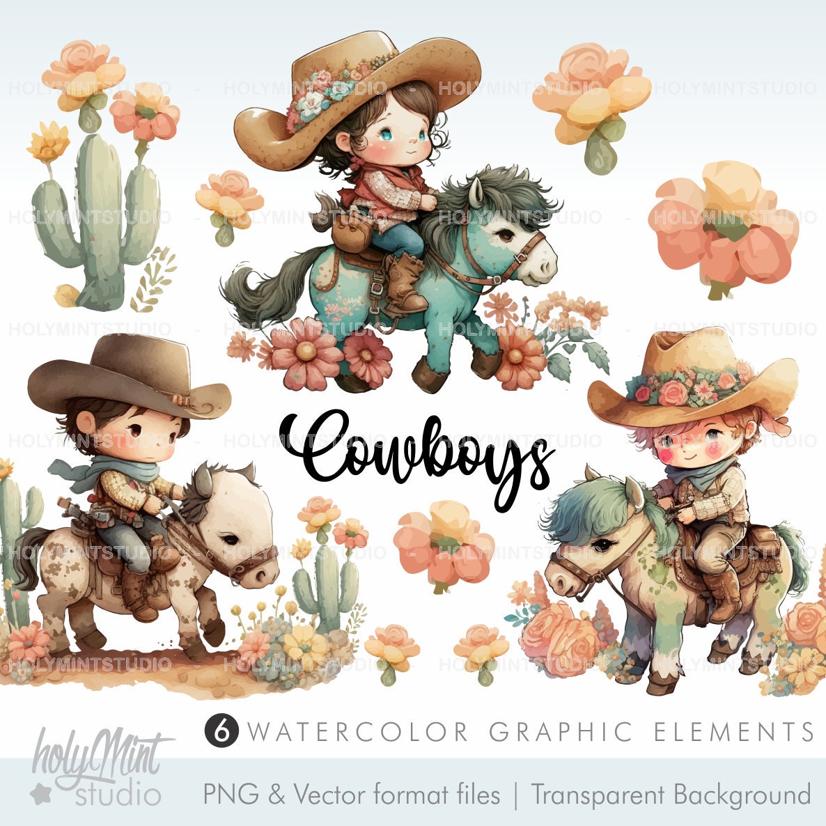 Watercolor Cowboys Clipart Cowgirl Clipart Cowboy Clip Art - Etsy España
