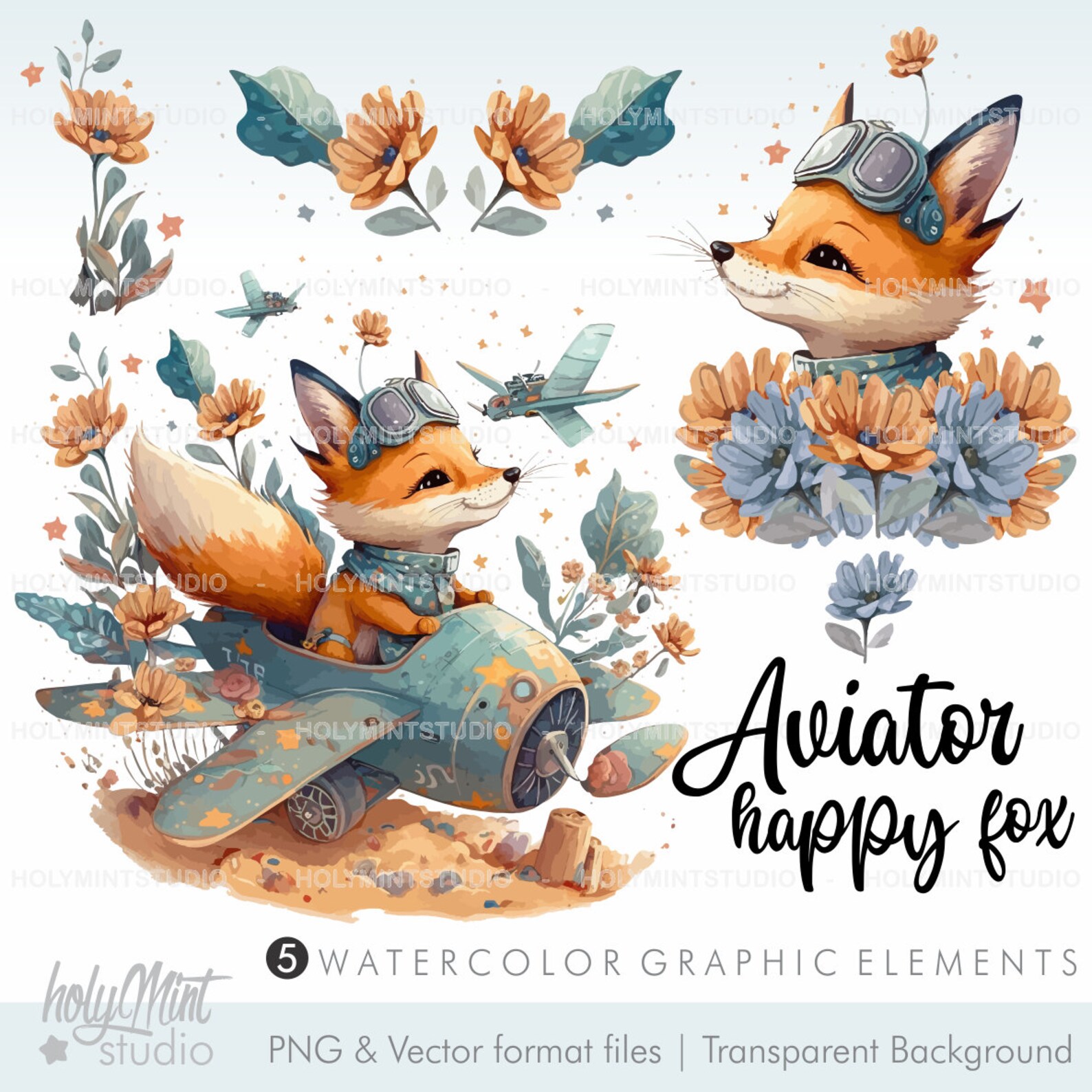 Vintage Fox Fox Clip Art COMMERCIAL USE Wood Animals Pilot - Etsy