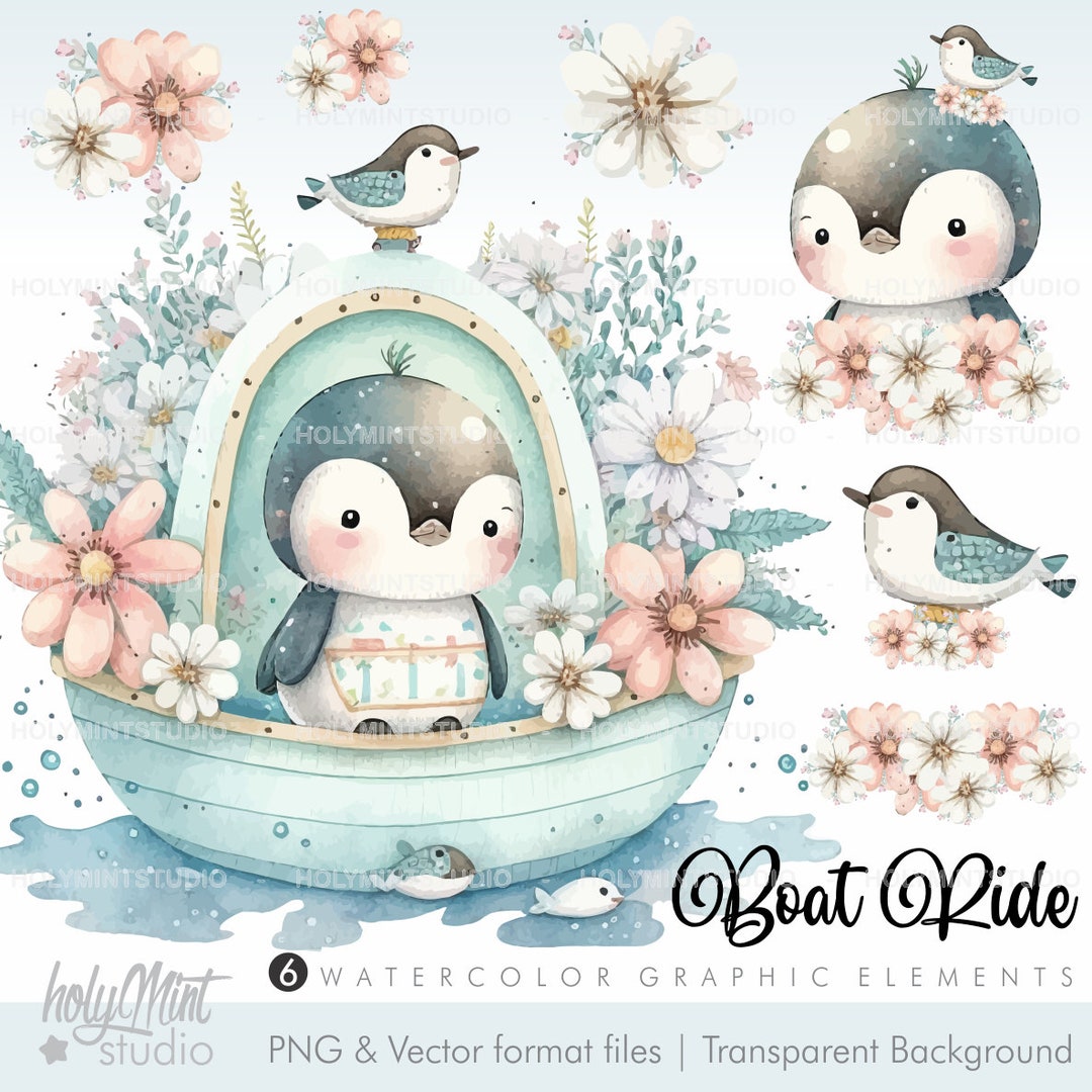 Penguin Watercolor Clipart, Arctic Winter Animal, Penguin Clipart ...