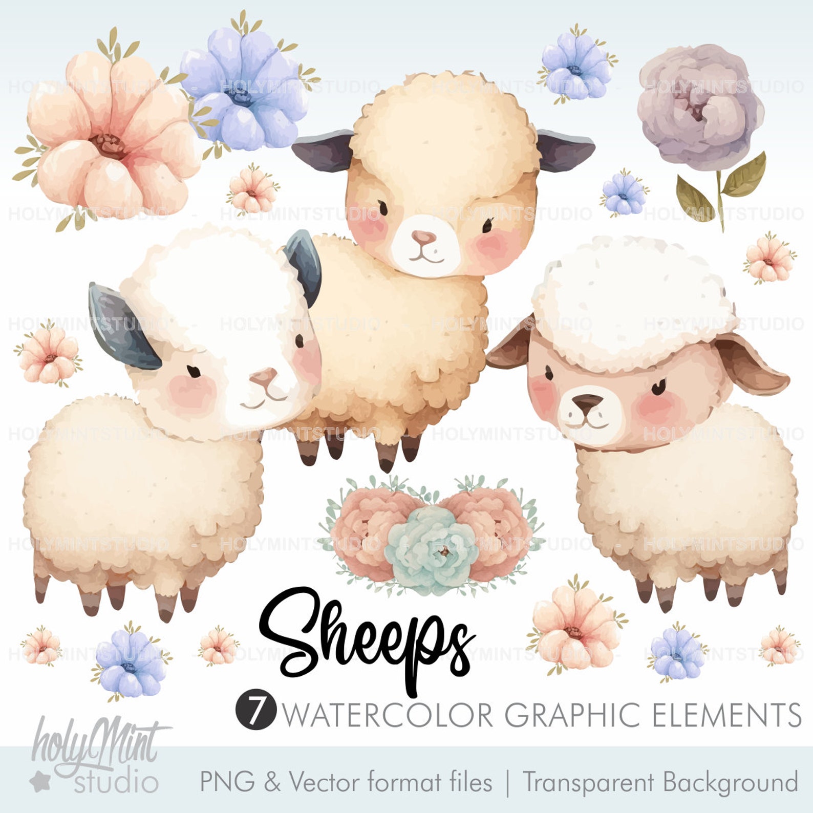 Sheep Digital Images Sheeps Clipart Cute Sheep Clipart Cute - Etsy