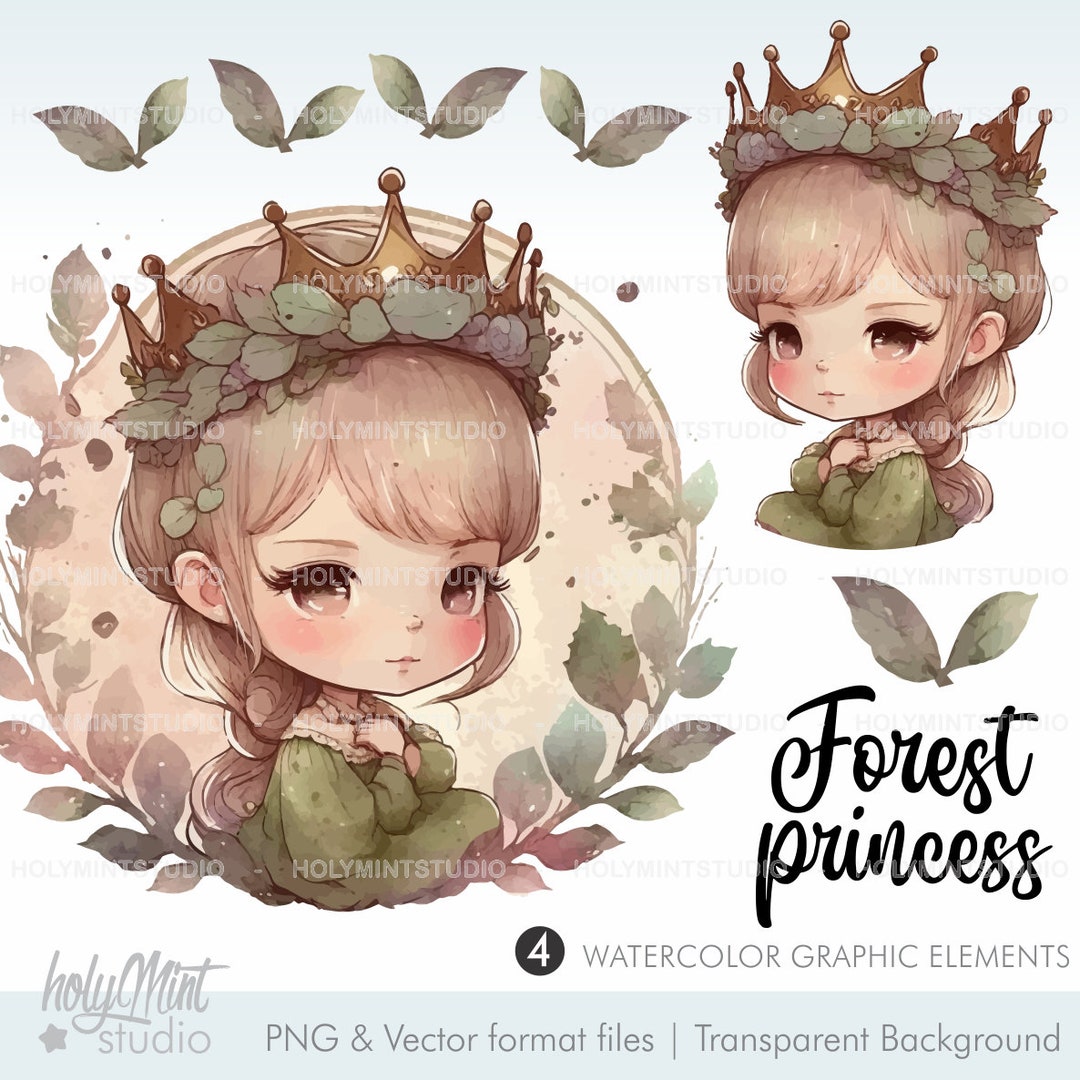Princess Clipart Vector, Princess Clipart, Forest Princess, Princess ...