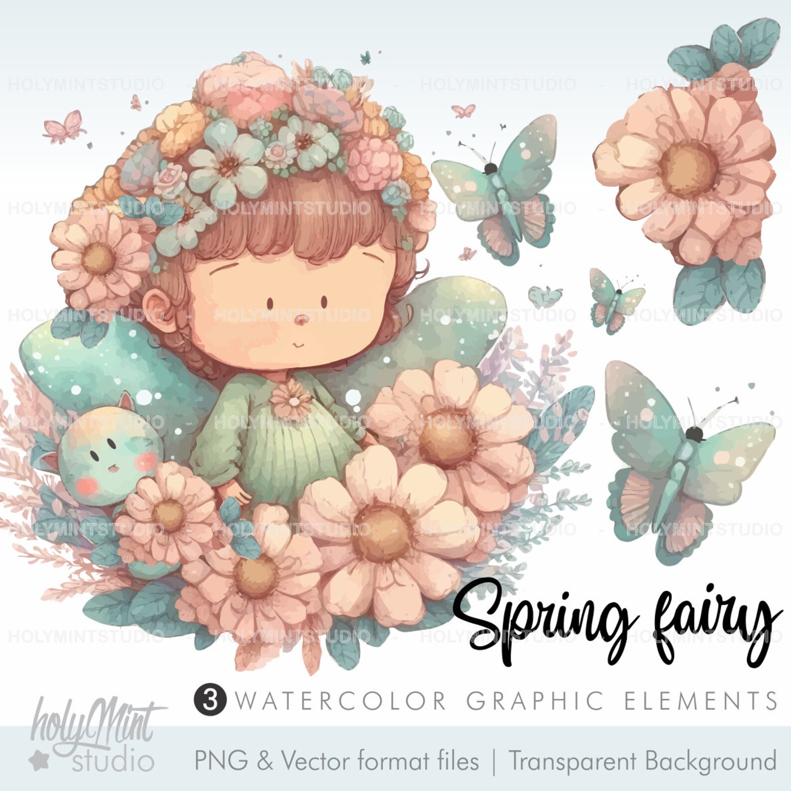 Spring Clipart Vector Spring Fairy Clipart Spring Girl - Etsy