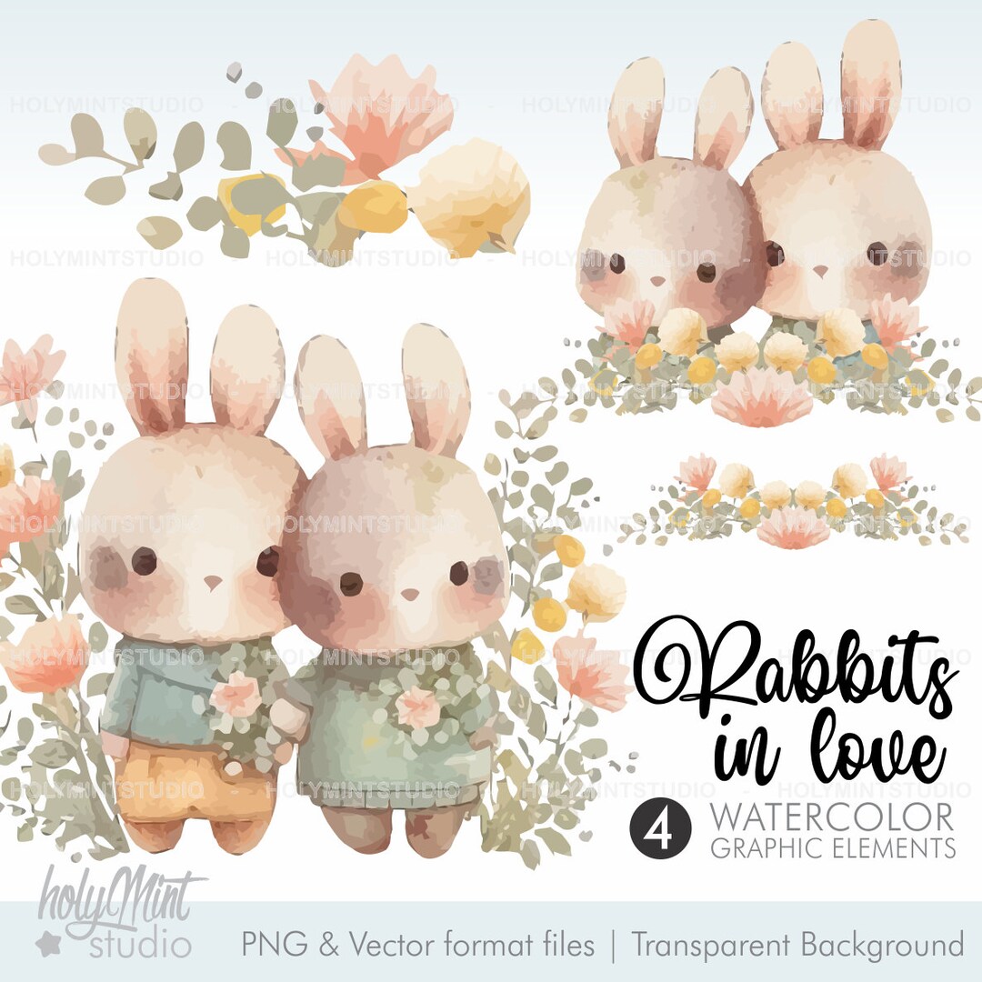 Bunny Clipart, Love Clipart, Spring Bunnies Clipart, Spring Clipart ...