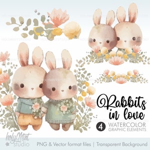 Bunny Clipart, Love Clipart, Spring Bunnies Clipart, Spring Clipart ...