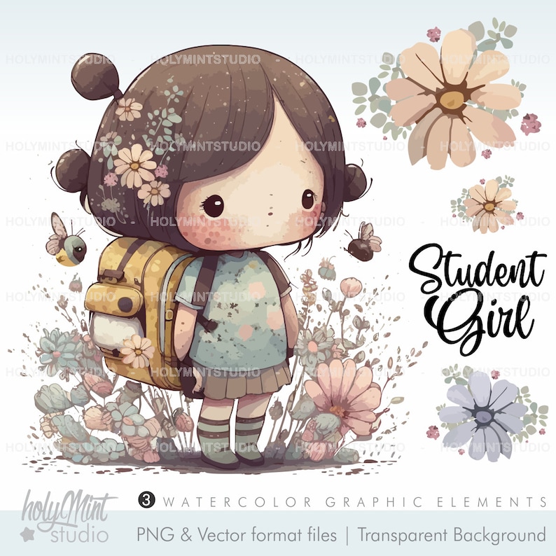 Student Girl Clipart Students Clipart School Clipart Back - Etsy