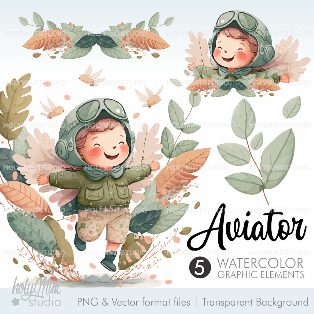 Aviator Clipart, Pilot Boy Clipart, Aviator Party, Aviator Clip Art ...