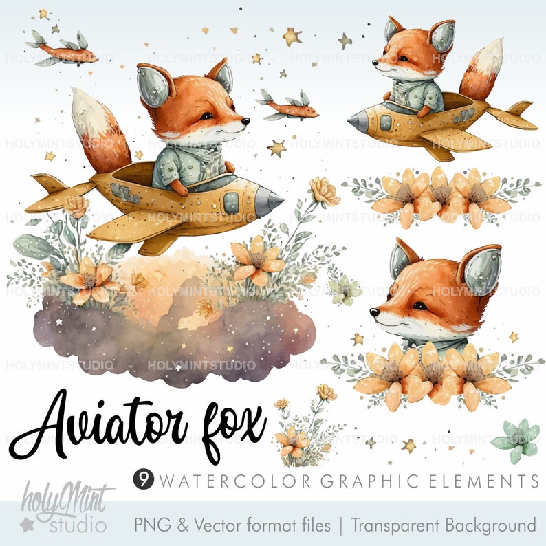 Fox Clipart Vector Vintage Fox Fox Clip Art COMMERCIAL USE - Etsy