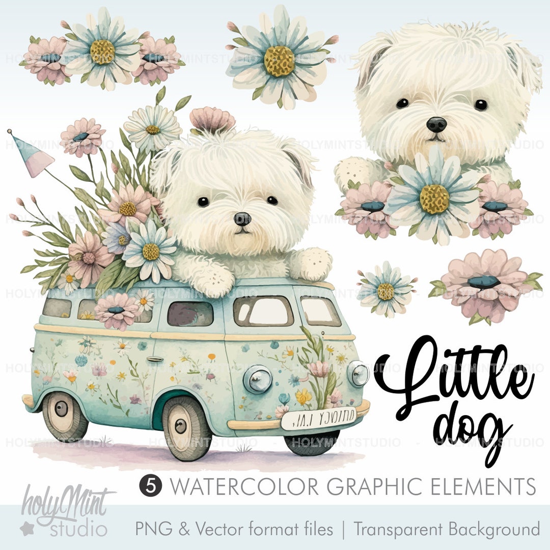 Dog Clipart, Dog Vector, Watercolor Dog Clipart, Puppy Clipart, Puppy ...