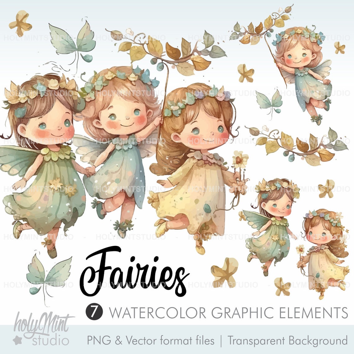 Watercolor Fairies Clipart Vector Fairies Clipart Fairy Tale - Etsy