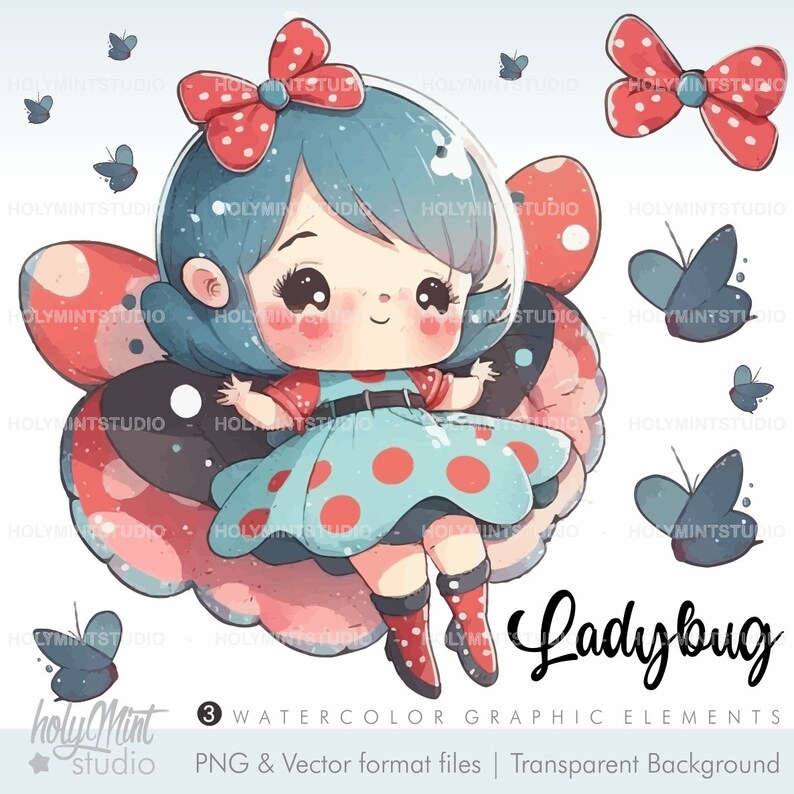Ladybug Clipart Vector Ladybug Graphics COMMERCIAL USE - Etsy