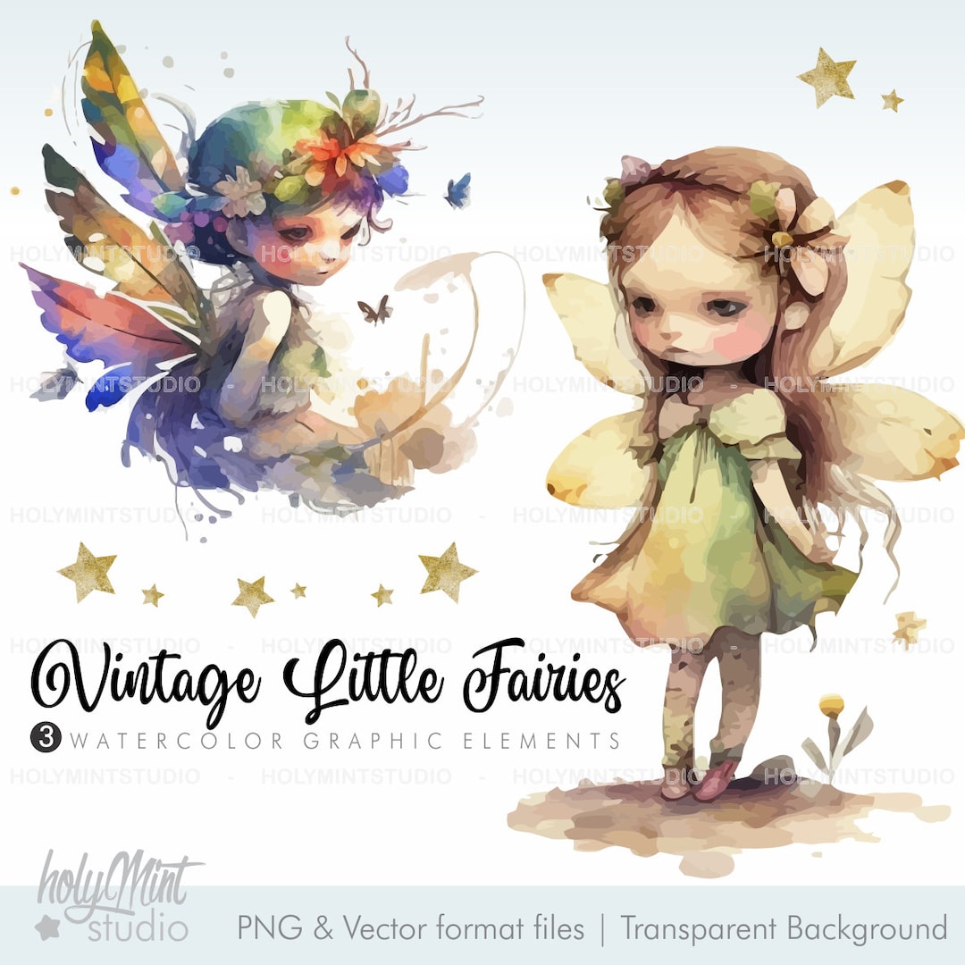 Fairy Clipart, Fairies Clipart, COMMERCIAL USE, Vintage Fairies Clipart, Vintage Clipart, Fairy ...