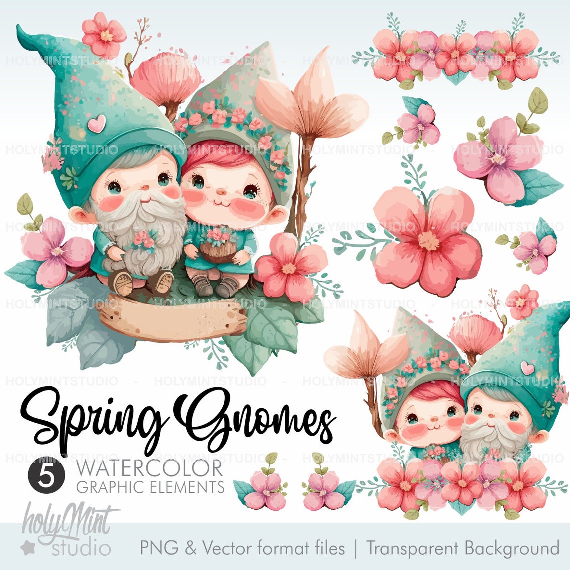 Gnomes Clipart Vector Gnomes Clip Art Spring Gnomes Clipart - Etsy
