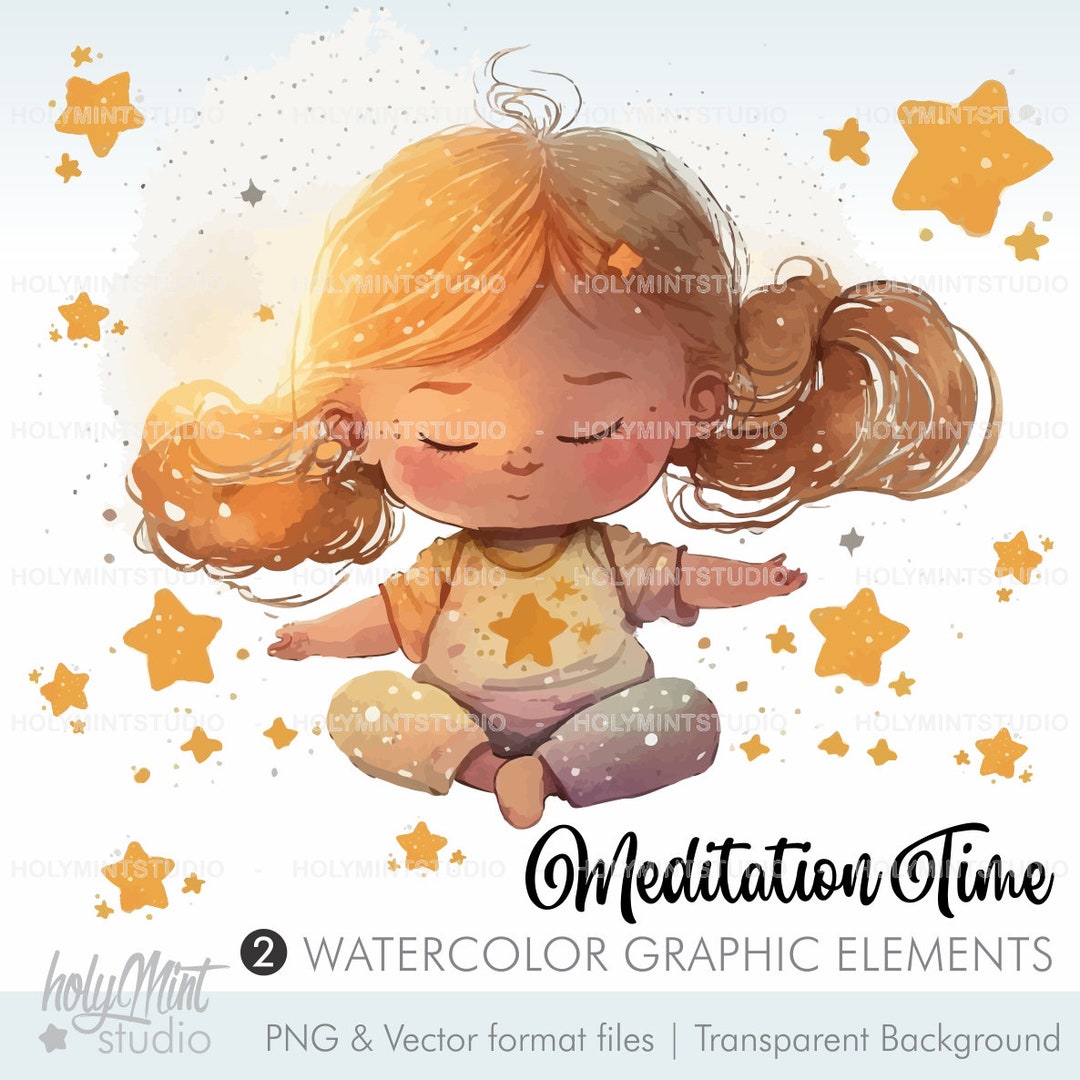 Meditation Clipart, Mindfulness Practice, Yoga Clipart, Reflection ...