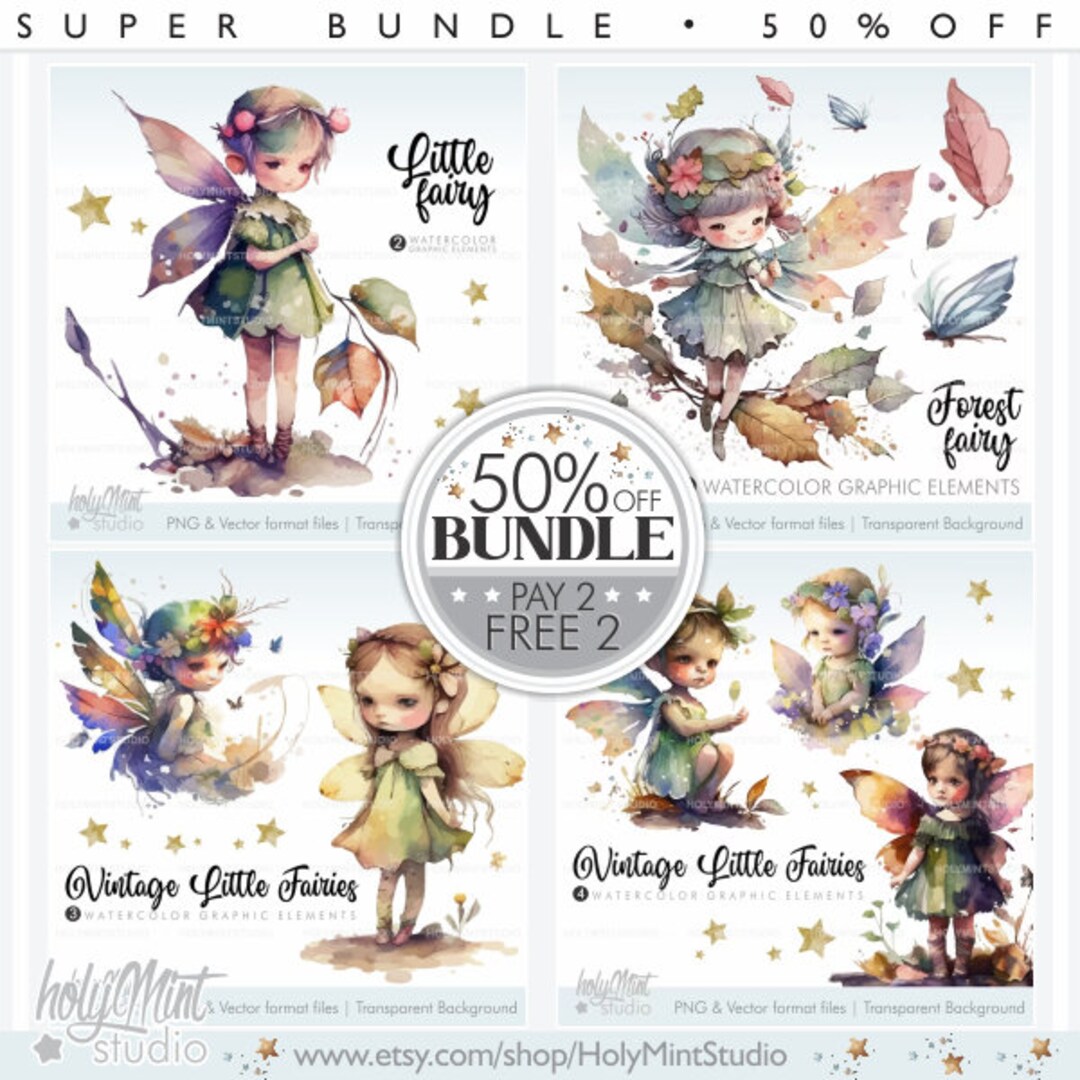 Fairy Clipart, Fairy Bundle, Fairies Clipart Vector, Fairy Graphics ...