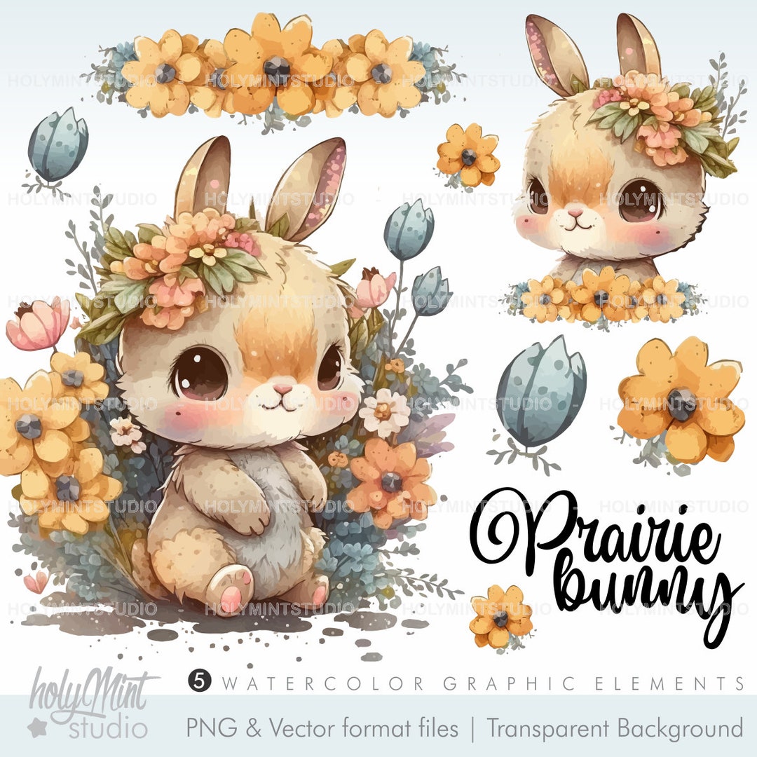 Bunny Clipart Vector, Bunny Clipart, Prairie Bunny, Spring Bunny ...