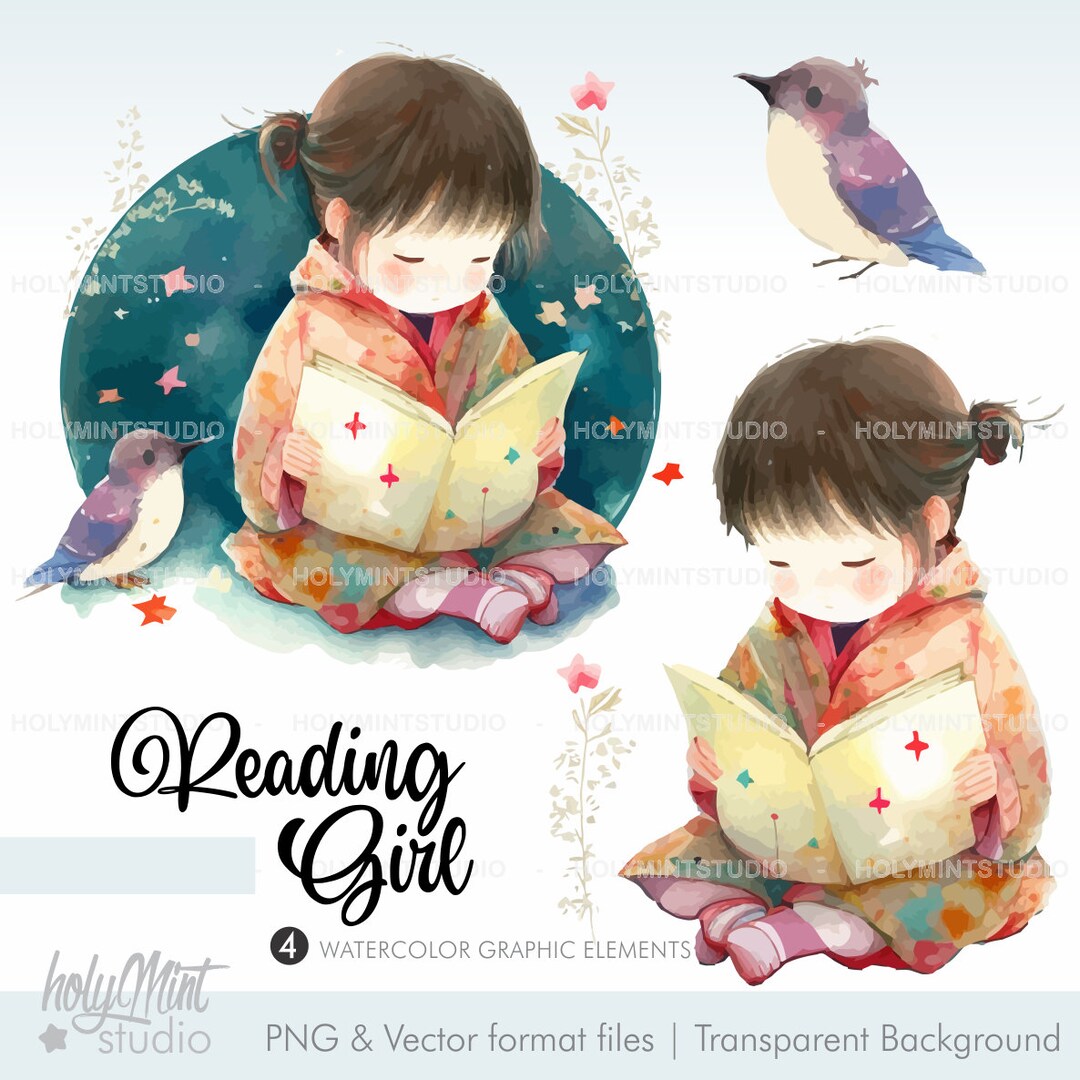 Student Girls, Reading Girls, COMMERCIAL USE, School Girl, Girl Clipart ...