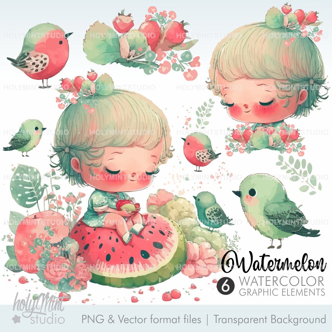 Watercolor Summer Clipart, Summer Clipart Vector, Watercolor Clipart ...
