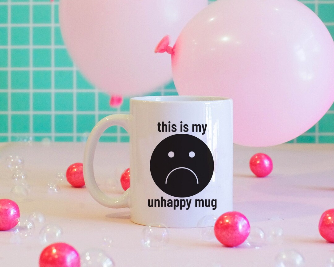 Unhappy Face Coffee Mug, Funny Demotivational Gift - Etsy