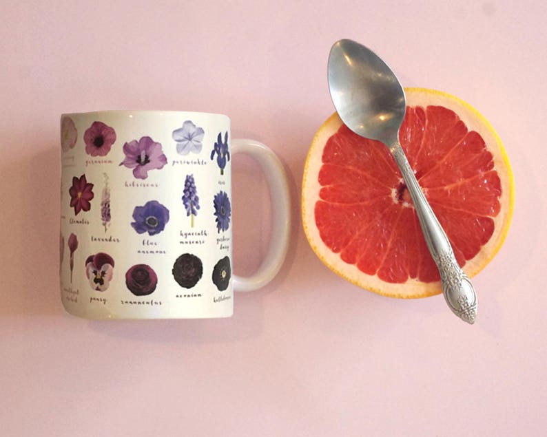 Flower Names Mug Florist Gift Floral Mug Flowers - Etsy