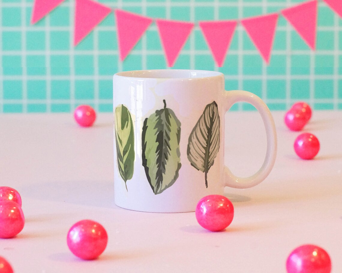 Leaf Wrap Around Coffee Mug Leaves Tropical Coffee Mug Leaf - Etsy