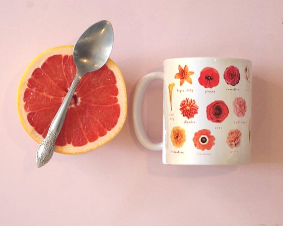 Flower Names Mug Florist Gift Floral Mug Flowers - Etsy