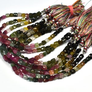 Natural Multi Tourmaline Faceted Rectangle Center Drill Beads1 ...