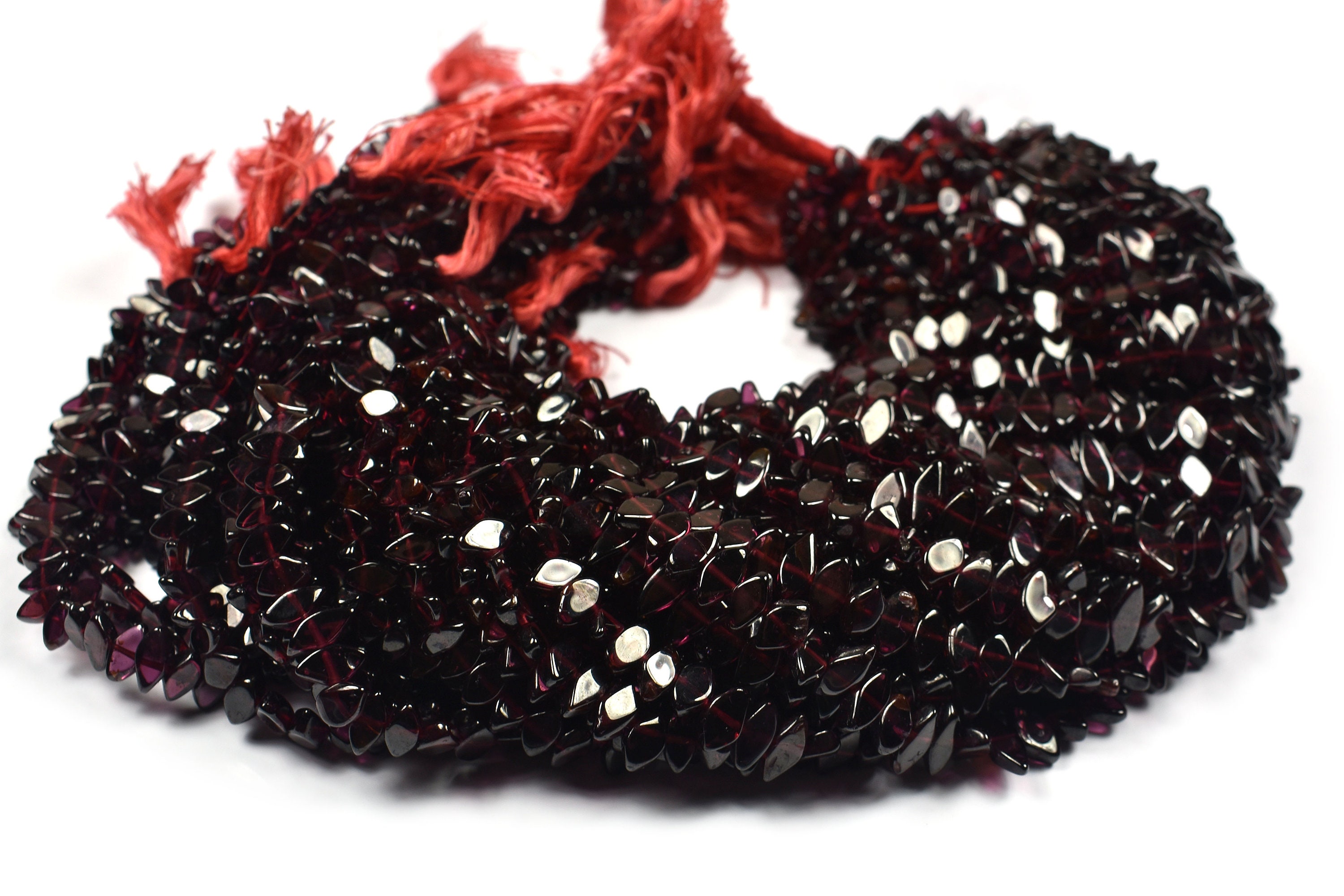 Garnet Matrix Shape Smooth Center Drill Beadsgarnet Gemstone - Etsy