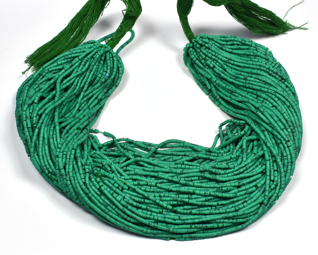 Green Heishi Sead Beads~~~green Tube Beads~~10 Strands~~2.2mmx1.1mm-2 ...
