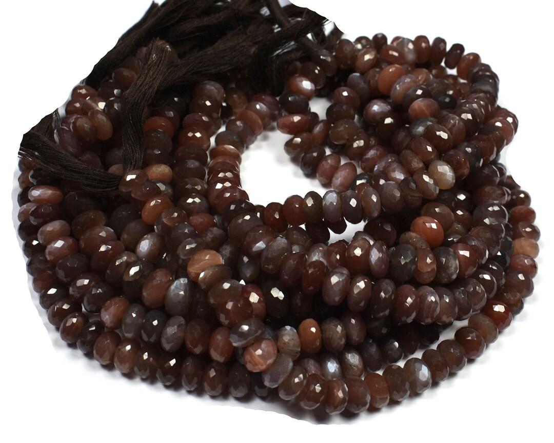 AAA Quality Natural Genuine Chocolate Moonstone Faceted Center Drill ...