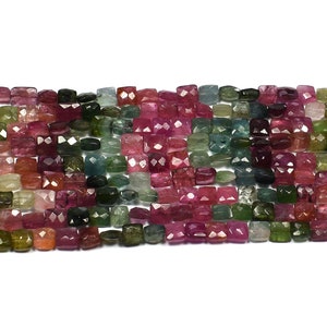 Natural Multi Tourmaline Faceted Rectangle Center Drill Beads1 ...