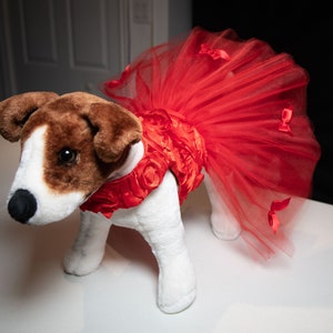 Christmas Textured Red Satin Harness Dress With Tulle Skirt and Small ...