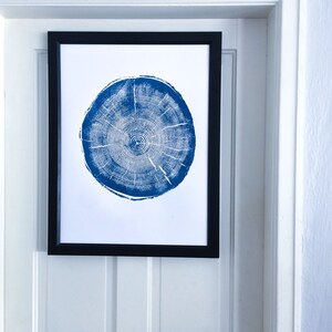 Tree Ring Art Print, Blue Cottonwood, Wood Slice, Tree Slice Print ...